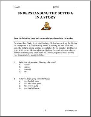 Comprehension: Story Setting (elem/upper) - Abcteach