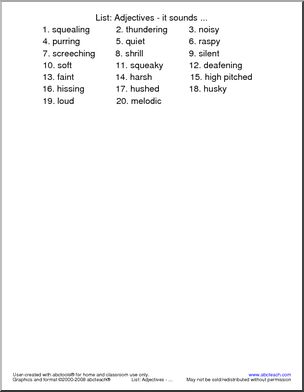 Unscramble the Words: Adjectives - it sounds | Abcteach