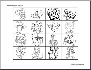 Game: Bingo Cards – Valentine (set 1) – Abcteach