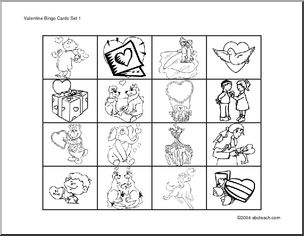 Game: Bingo Cards – Valentine (set 1) – Abcteach
