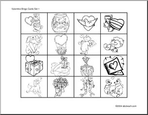 Game: Bingo Cards – Valentine (set 1) – Abcteach