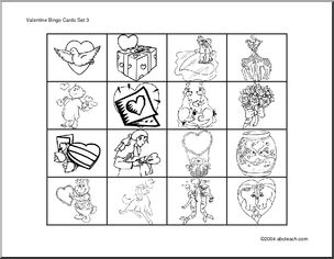 Valentine Bingo Cards (set 3) – Abcteach