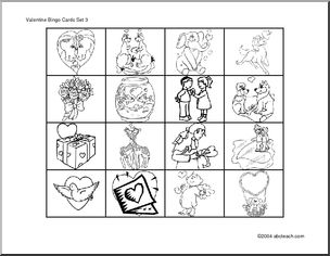 Valentine Bingo Cards (set 3) – Abcteach