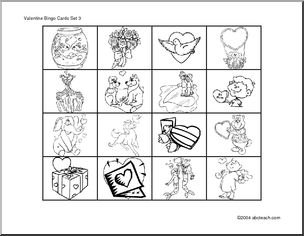Valentine Bingo Cards (set 3) – Abcteach
