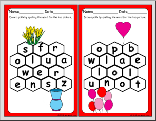 Valentine Spelling Game - Printable Valentine Worksheets - Spelling