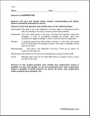 Values: Cooperation (elem/ upper elem/middle) | Abcteach
