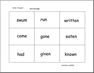 Verbs - Irregular (set 1) Flashcards I abcteach.com