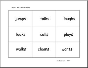 Verbs - Regular Flashcards I abcteach.com