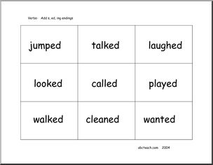 Verbs - Regular Flashcards I abcteach.com
