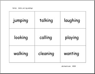 Verbs - Regular Flashcards I abcteach.com