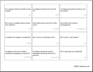 French: Game Cards, Chambre de Van Gogh | Abcteach