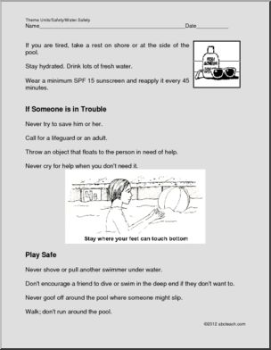 Comprehension: Water Safety (elem) | Abcteach