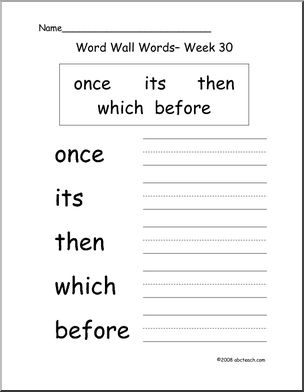 abcteach Early Reader Word Walls: Week 30 (primary) | Abcteach