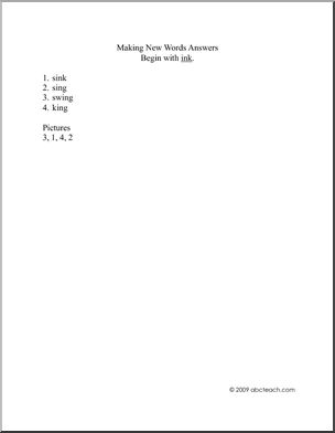 ing-ink Make Words Worksheet (K-1) Words from Words I abcteach.com