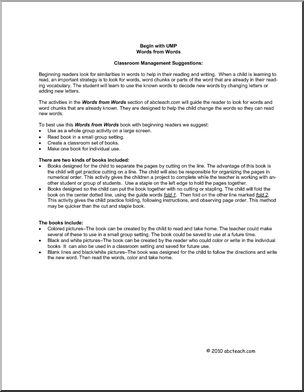 Booklet of ump Words (foldable) (color) (primary) Words from Words ...