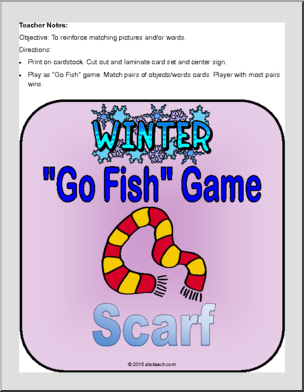 Go Fish Card Game - Winter Themed Card Games - Go Fish Printable Games