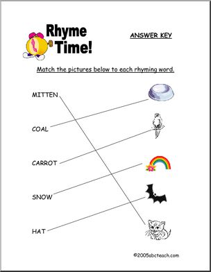 Matching: Winter Snowman Rhymes (primary) – Abcteach