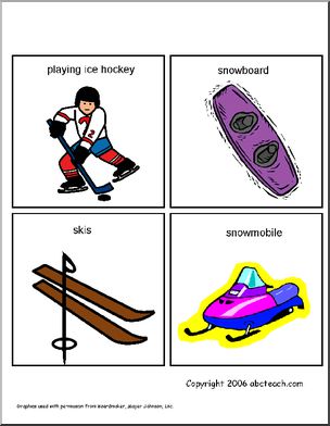 Matching: Winter Activities (preschool/primary) | Abcteach