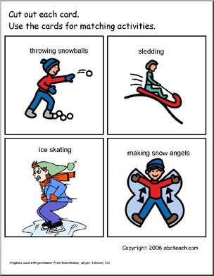 Matching: Winter (preschool/primary) – Abcteach
