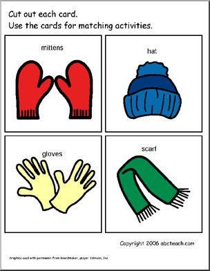 Matching: Winter (preschool/primary) – Abcteach