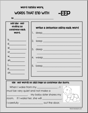 Word Endings – Vowels E and I Word Families – Abcteach