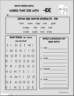 Word Endings – Vowels E and I Word Families – Abcteach