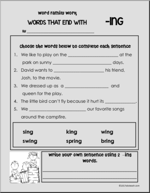 Word Endings – Vowels E and I Word Families – Abcteach