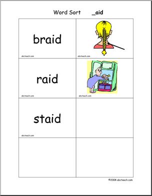 -aid Words' Word Sort Center I abcteach.com