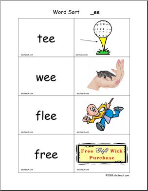 -ee Words' Word Sort Center I abcteach.com
