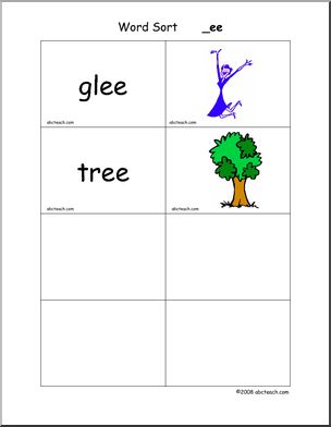 -ee Words' Word Sort Center I abcteach.com
