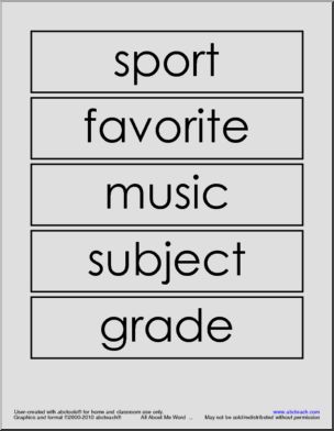 Word Wall: All About Me | Abcteach