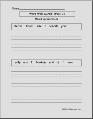 abcteach Early Reader Word Walls: Week 22 (primary) | Abcteach