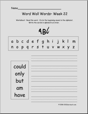 abcteach Early Reader Word Walls: Week 22 (primary) | Abcteach