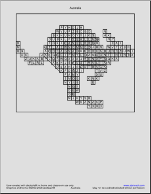 Word Search: Australia | Abcteach