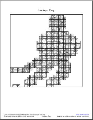 Word Search: Hockey Terminology (easy) - Abcteach