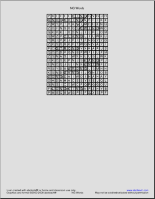 “ng” Words Word Search – Abcteach