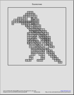 Word Search: Scarecrows – Abcteach