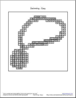 Word Search: Swimming Terminology (easy) – Abcteach