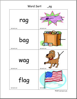 -ag Words’ Word Sort Center – Abcteach