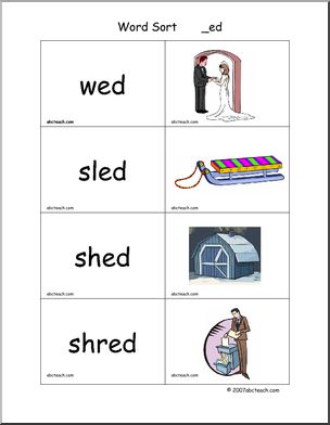 -ed Words’ Word Sort Center – Abcteach