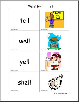 -ell Words’ Word Sort Center – Abcteach