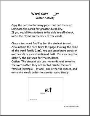 -et Words' Word Sort Center I abcteach.com