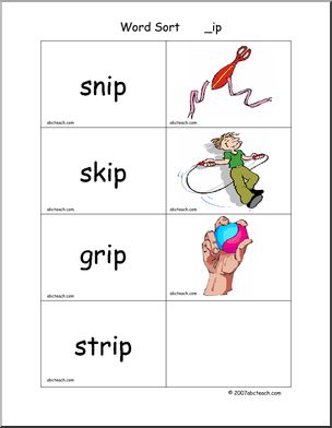 -ip Words’ Word Sort Center – Abcteach