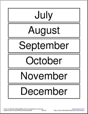 Word Wall: Months | Abcteach
