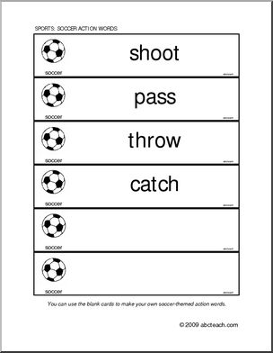 Word Wall: Action Words in Sports – Soccer – Abcteach