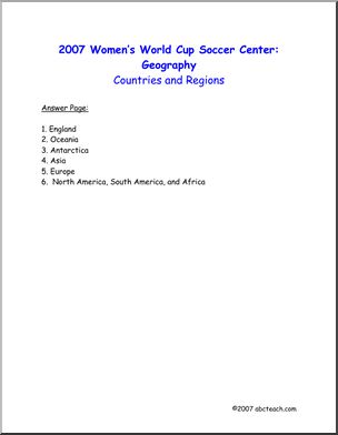 Women’s World Cup Soccer Center: Geography 2007 (upper el/middle ...