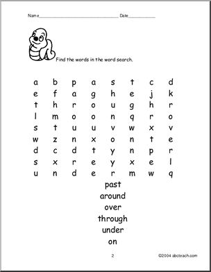 Prepositions: Worm theme (primary) – Abcteach