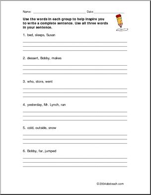Three Words (elementary) Writing Prompt I abcteach.com