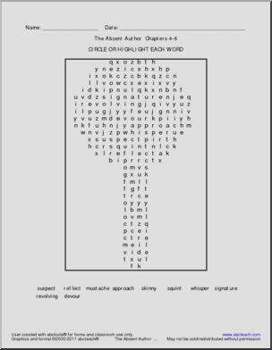 A-Z Mysteries; The Absent Author Vocabulary (elem) Book I abcteach.com