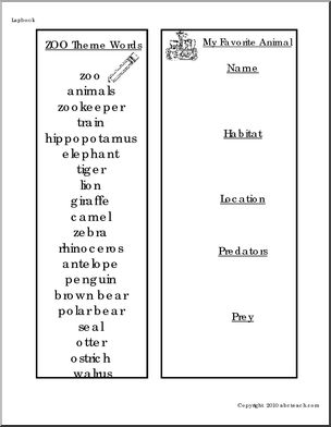 Lapbook: Zoo (primary) | Abcteach